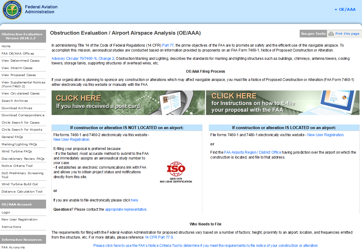 FAA Obstruction Evaluation API Overview SDK Documentation