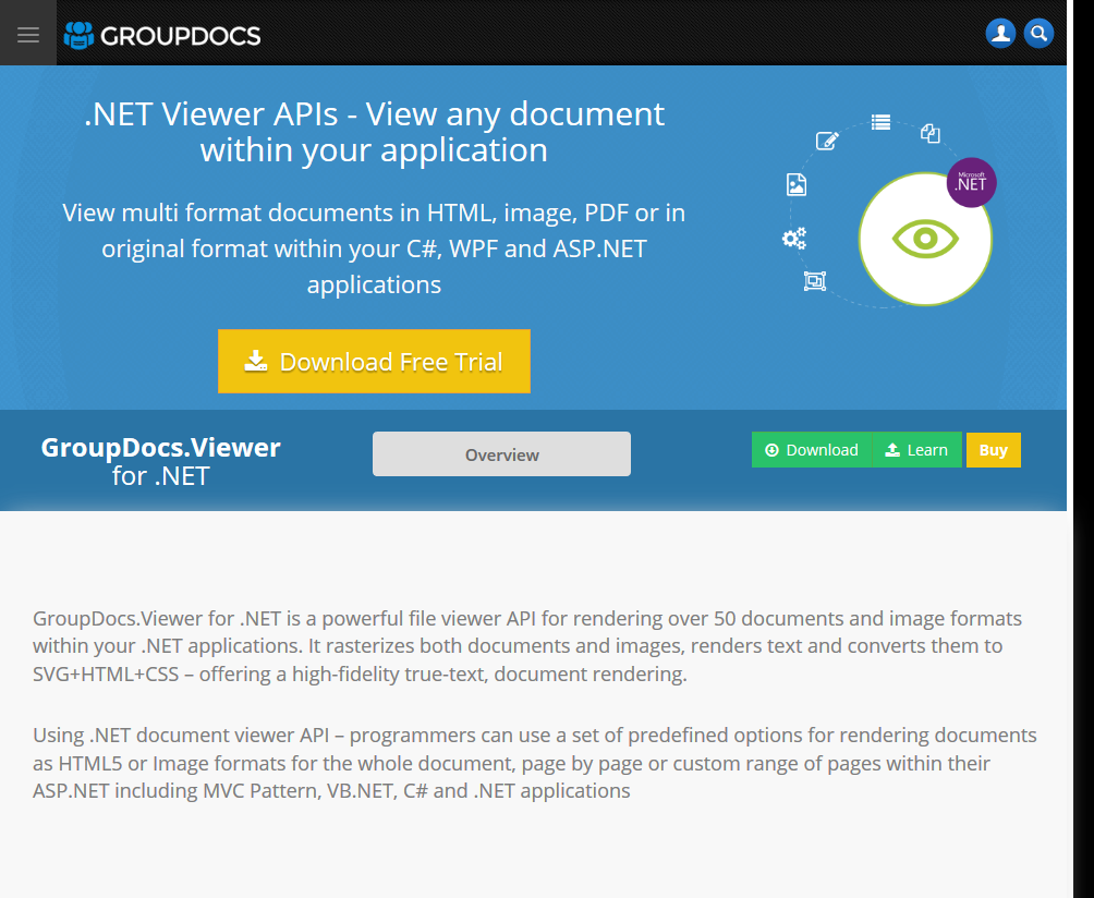 Groupdocs Viewer Net Api Overview Sdk Documentation Alternatives