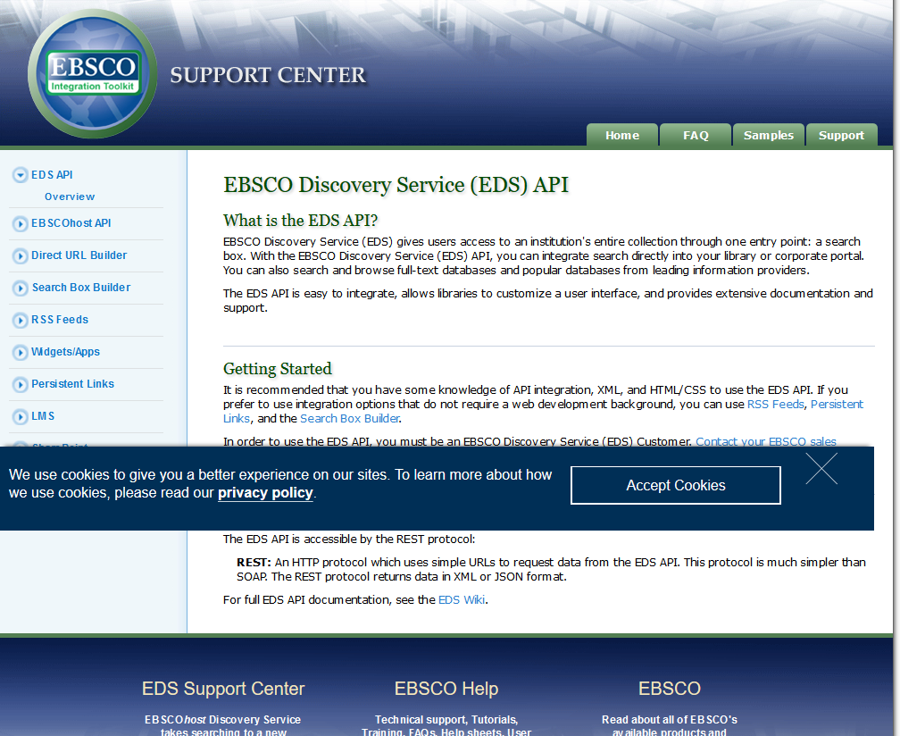 EBSCO Discovery Service API (Overview, SDK Documentation & Alternatives ... EBSCO Discovery Service API (Overview, SDK Documentation & Alternatives ...