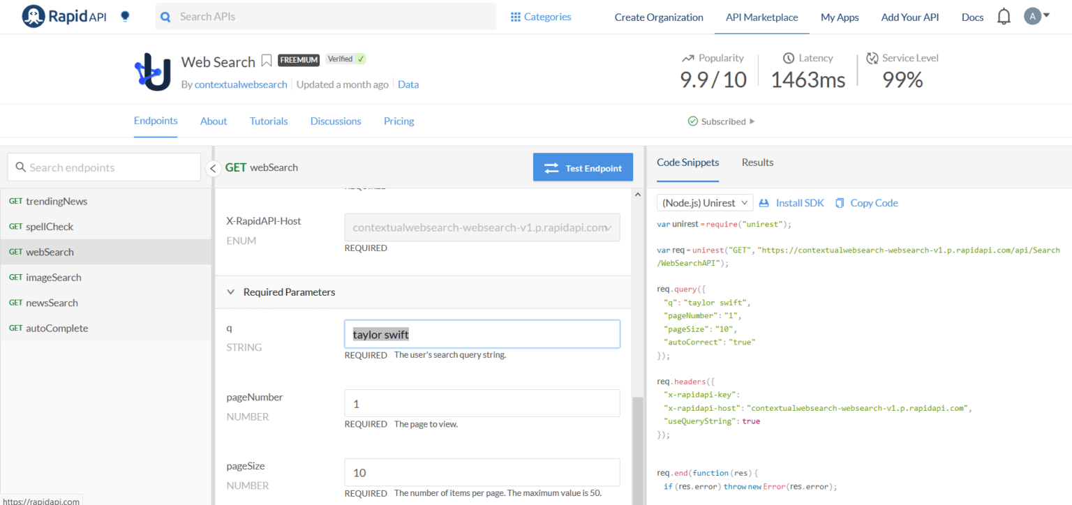 How To Use The Web Search Api With Python Php Ruby And Javascript Examples Rapid Blog
