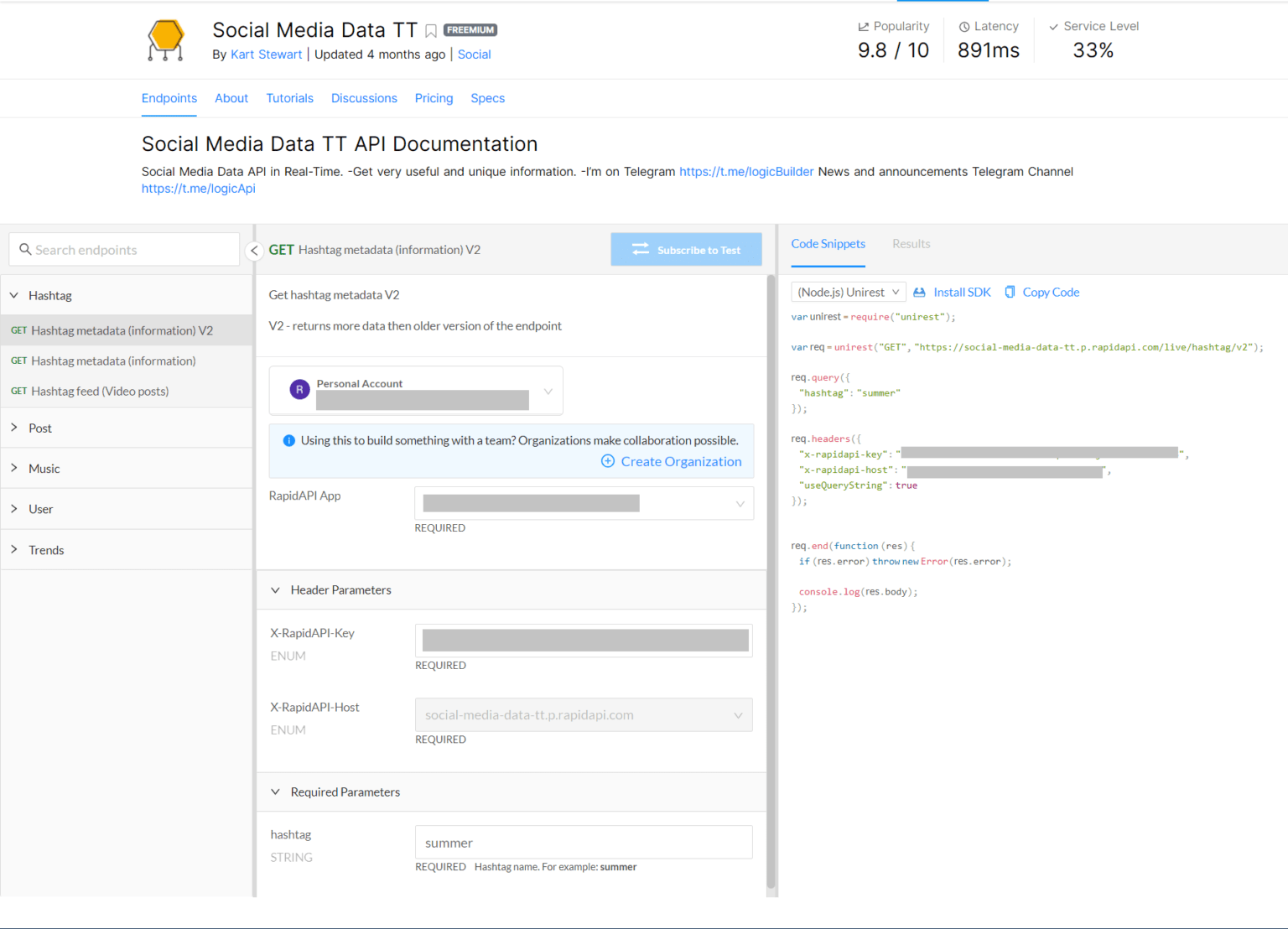 How To Use The Social Media Data Tt Api With Java Python Php Ruby And Javascript Examples