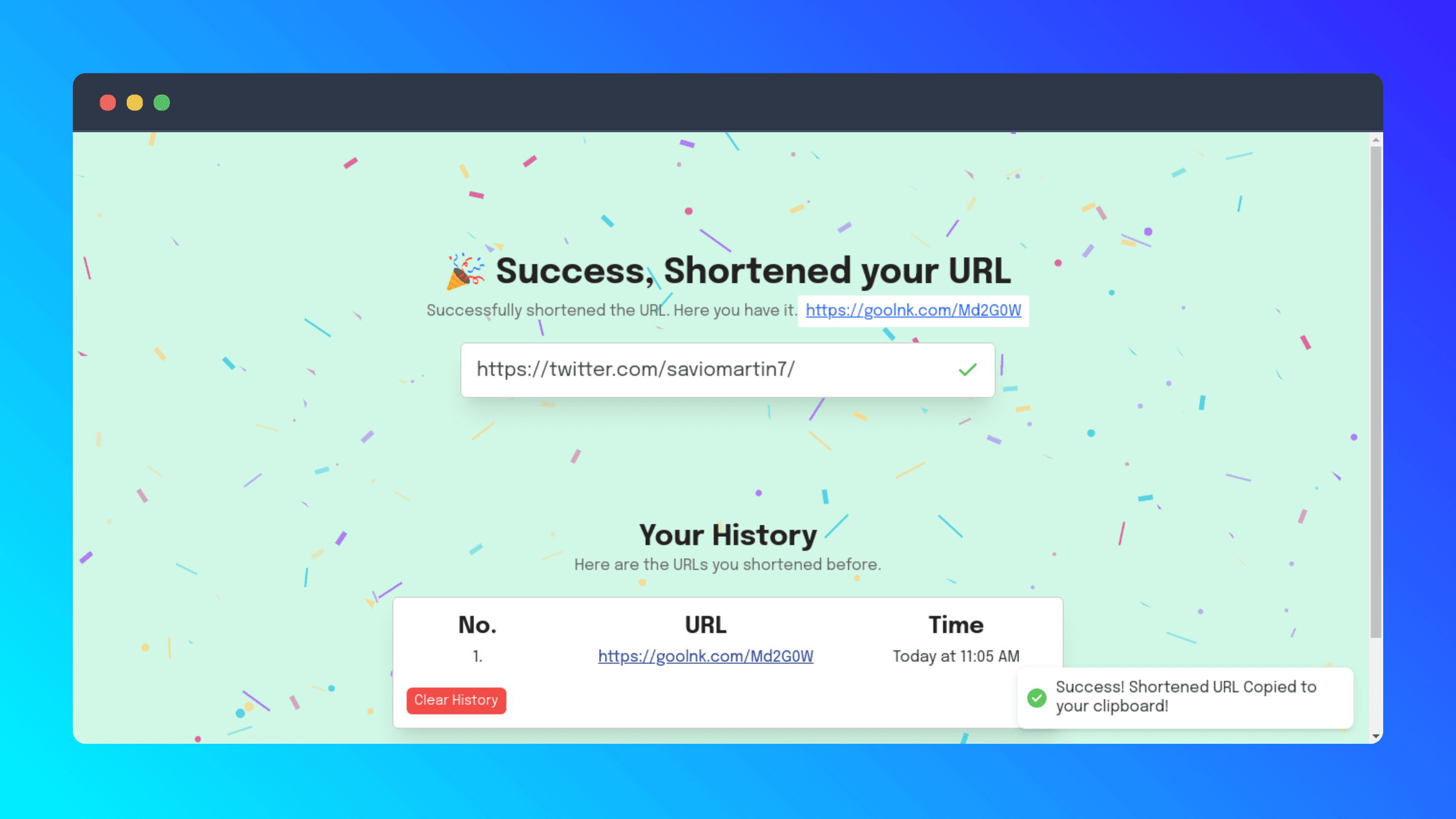 URL shortener app URL shortener app